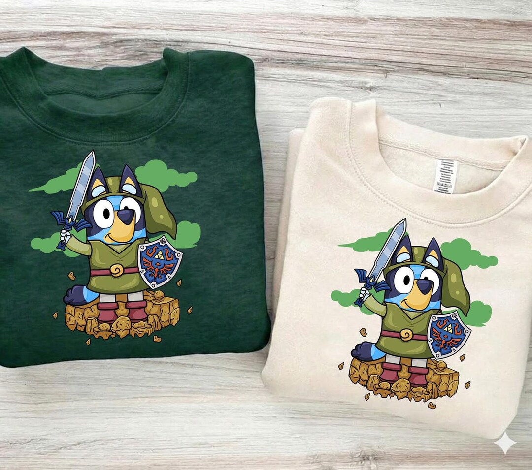 Comfort Colors Bluey legend of zelda Shirt, Bluey Family Shirt, Blue ...