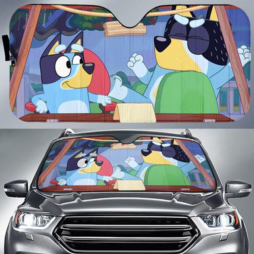 Bluey Dad Car Sunshade, Windshield Sun Shade, Bluey Auto Sunshade ...