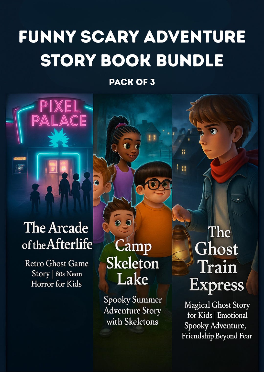 Kids Spooky Adventure Book Set of 3 Funny Scary Halloween Stories for ...