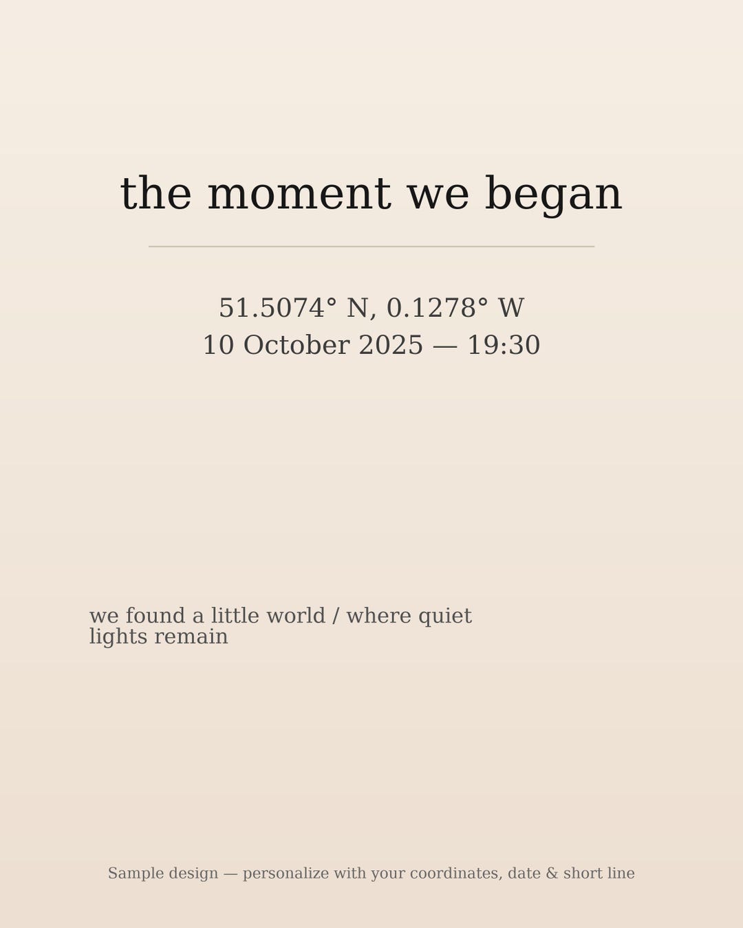 Moment Map — Minimalist Coordinates Poster | Luxury Printable Wall Art ...