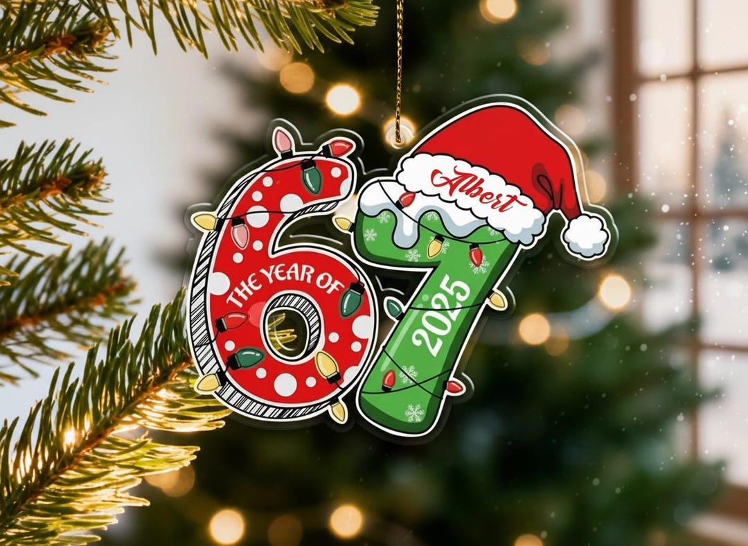 Custom 67 Christmas Ornament With Name & Year, Acrylic Number 67 Tree ...
