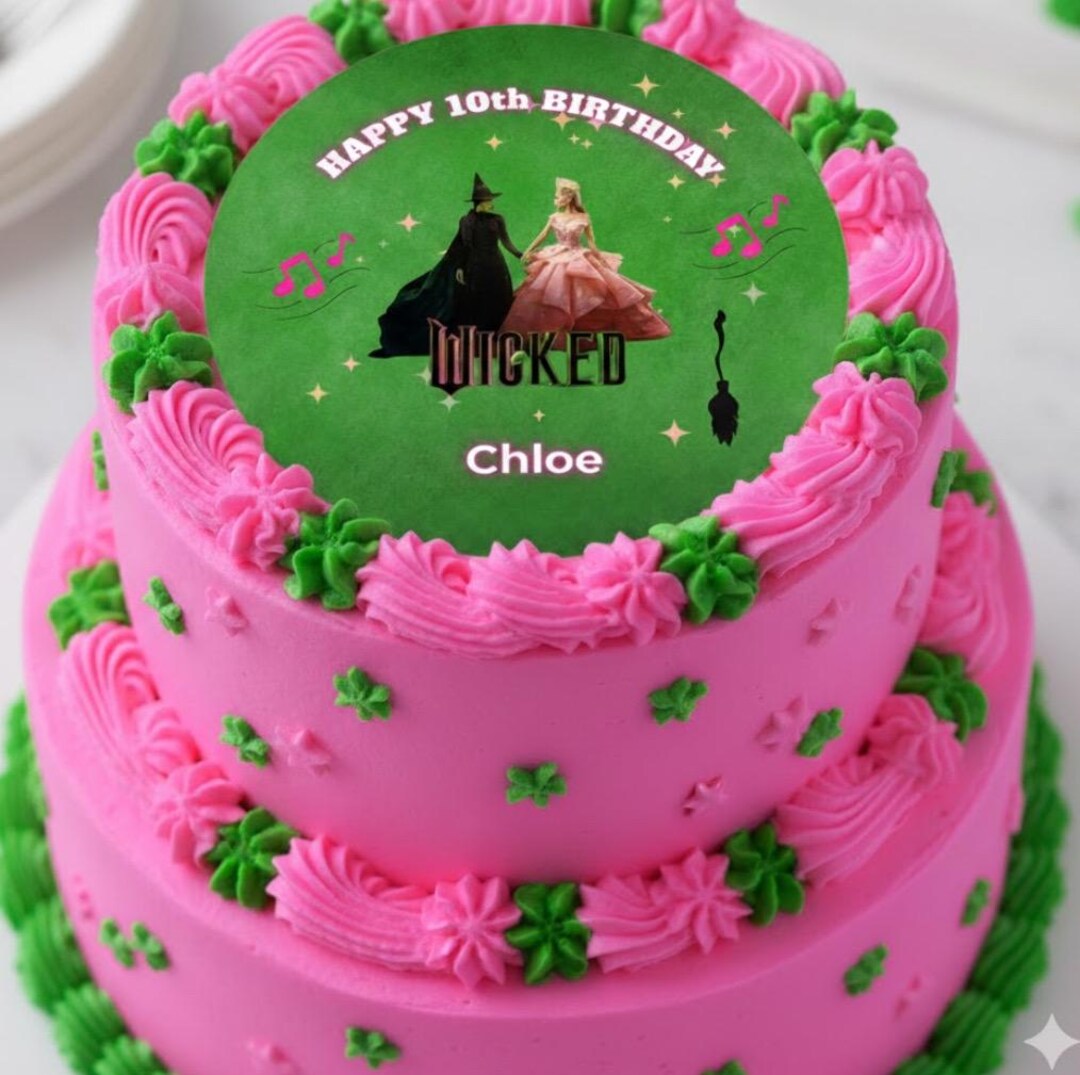 Wicked Cake Topper – Elphaba & Glinda Edible Image | Wizard of Oz ...