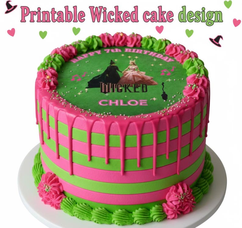 Wicked Cake Topper – Elphaba & Glinda Edible Image | Wizard of Oz ...