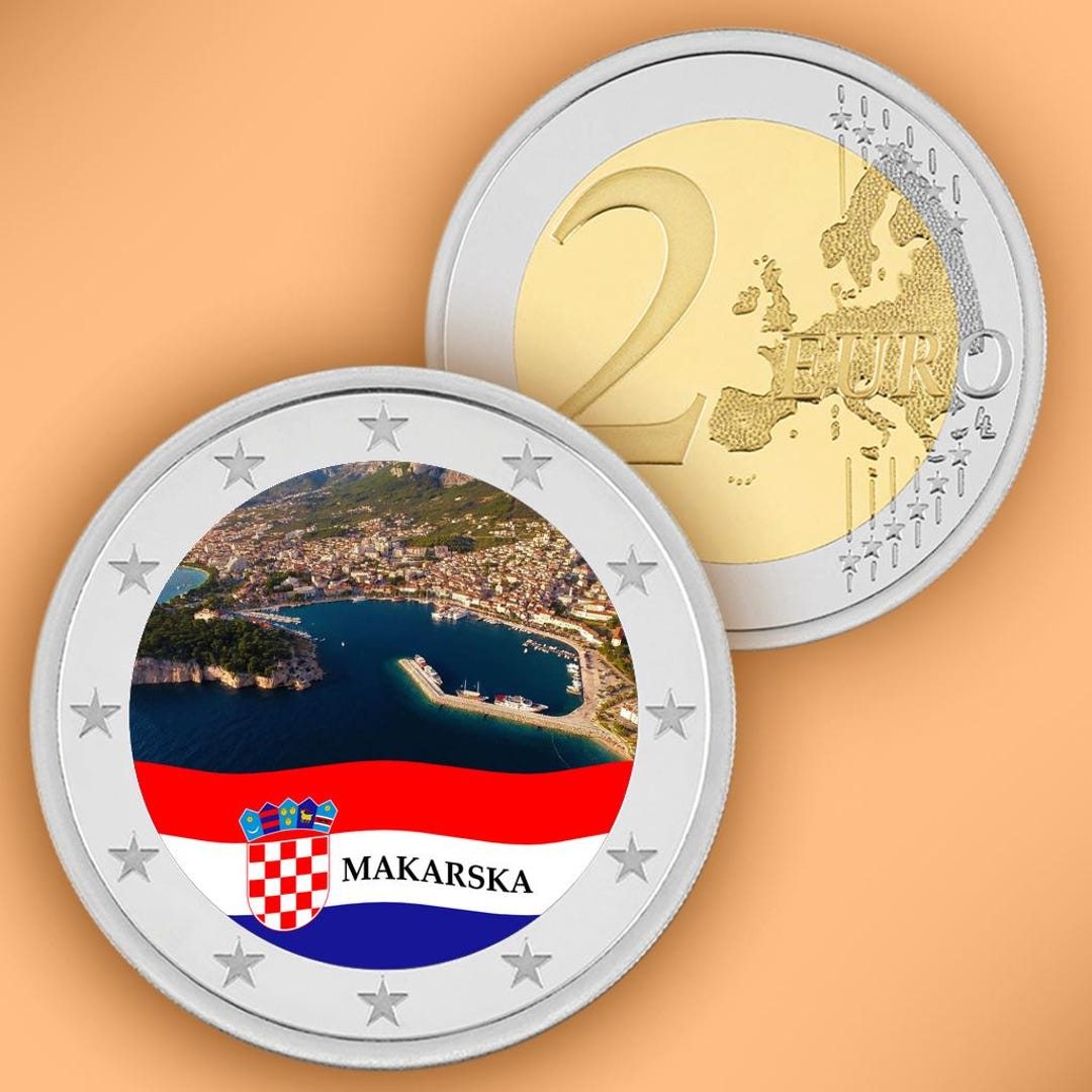 Makarska – Croatia – 2 Euro Colored Coin – Souvenir Coin – Collectible ...