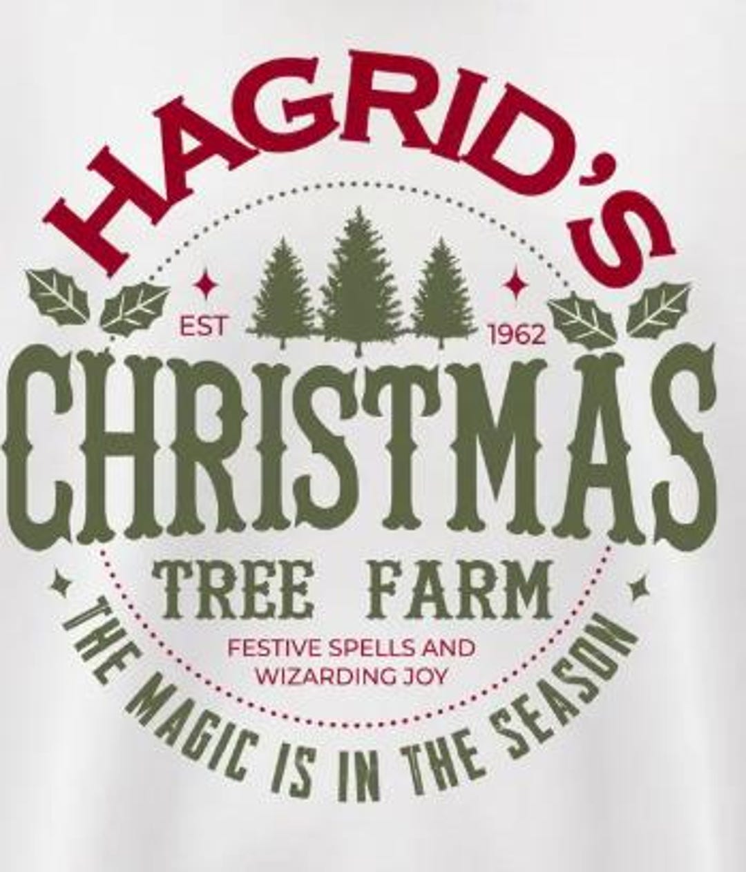 Hagrid's Christmas Tree Farm Png, Cozy Christmas Design Png, Holiday ...