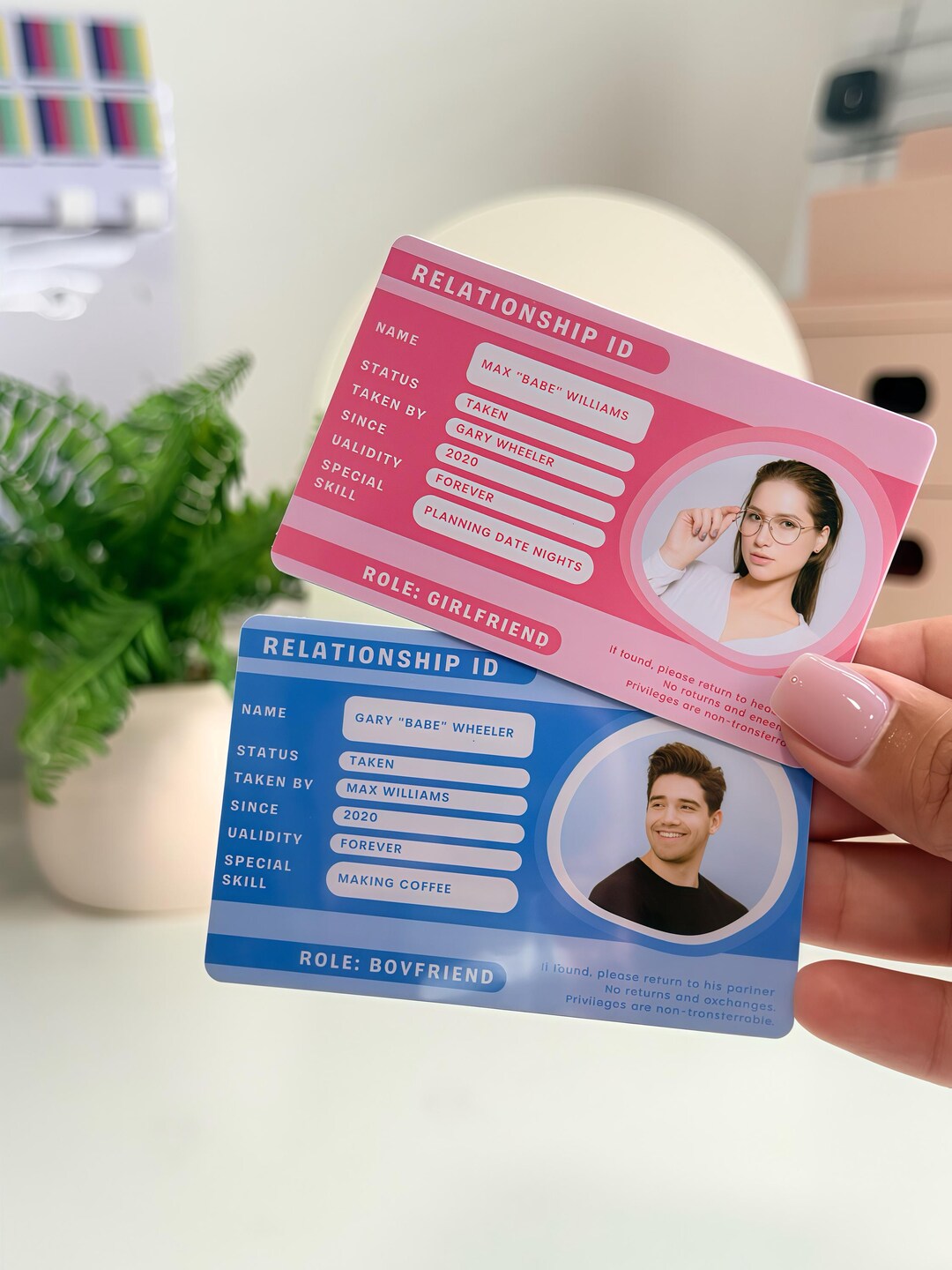 Personalized Relationship ID Card Set: Funny Photo Valentine's Gift - Etsy