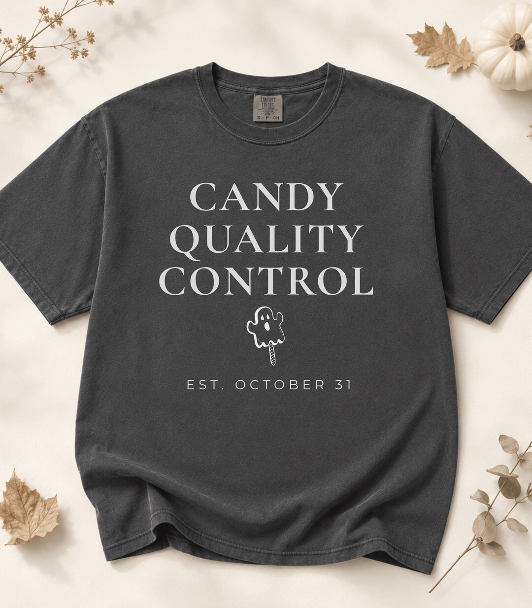 Candy Quality Control Shirt, Halloween Tee, Comfort Colors 1717 Pepper ...