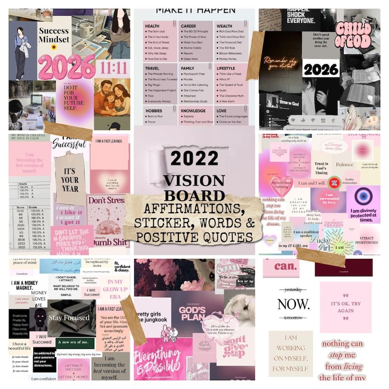 Vision Board Kit 2026:300+ Powerful Pictures Printable Goal Setting and ...
