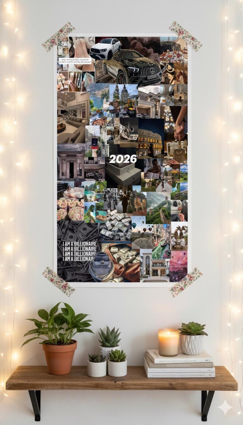 2026 Vision Board Kit Printable - 200+ Images of Affirmations, Photos ...