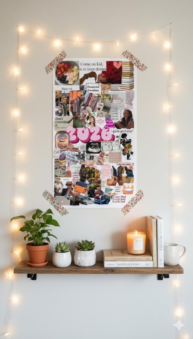 2026 Vision Board Kit Printable - 200+ Images of Affirmations, Photos ...