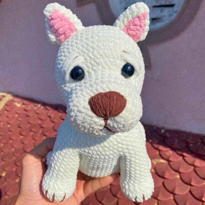 White Pitbull Amigurumi Crochet Pattern | Beginner-friendly PDF ...