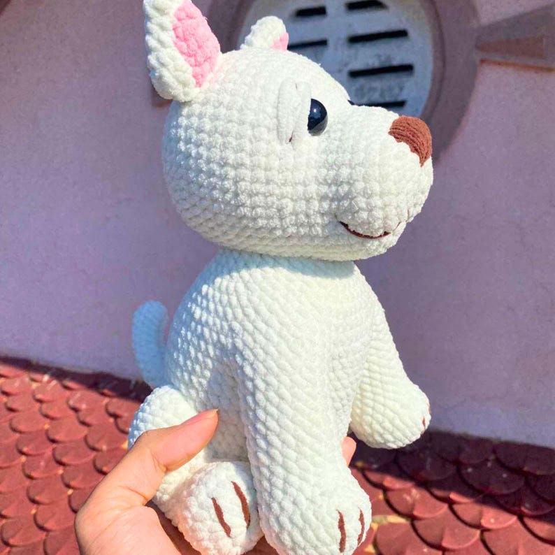 White Pitbull Amigurumi Crochet Pattern | Beginner-friendly PDF ...