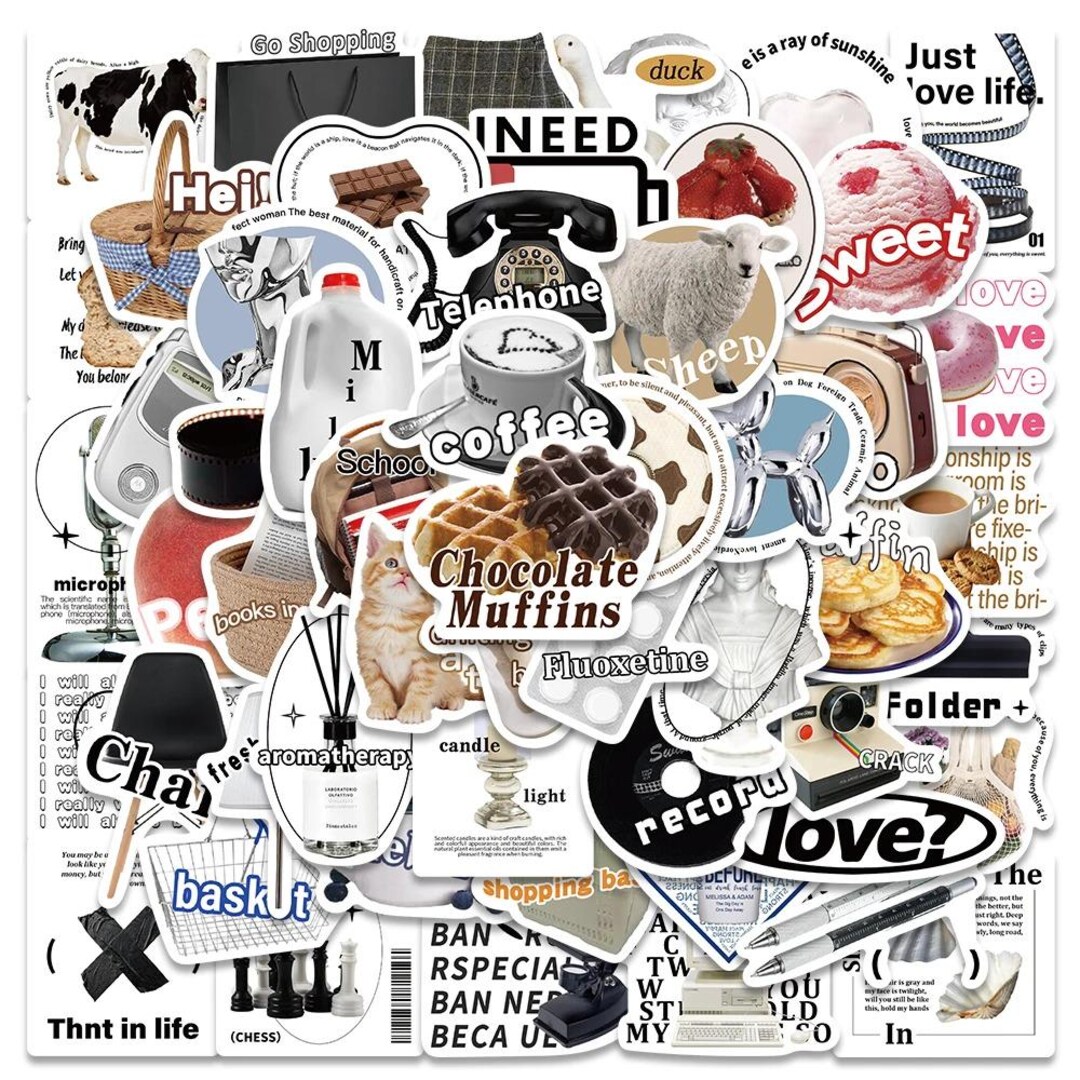 Modern Aesthetic Stickers Pack Waterproof Decals for Laptop Notebook ...