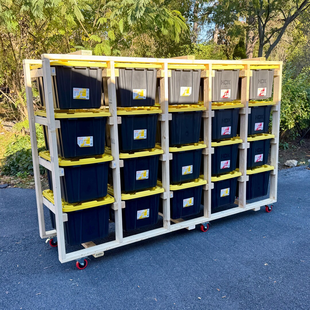 Build Plans: 5x4 Storage Rack for Home Depot 27 Gallon Totes - Etsy