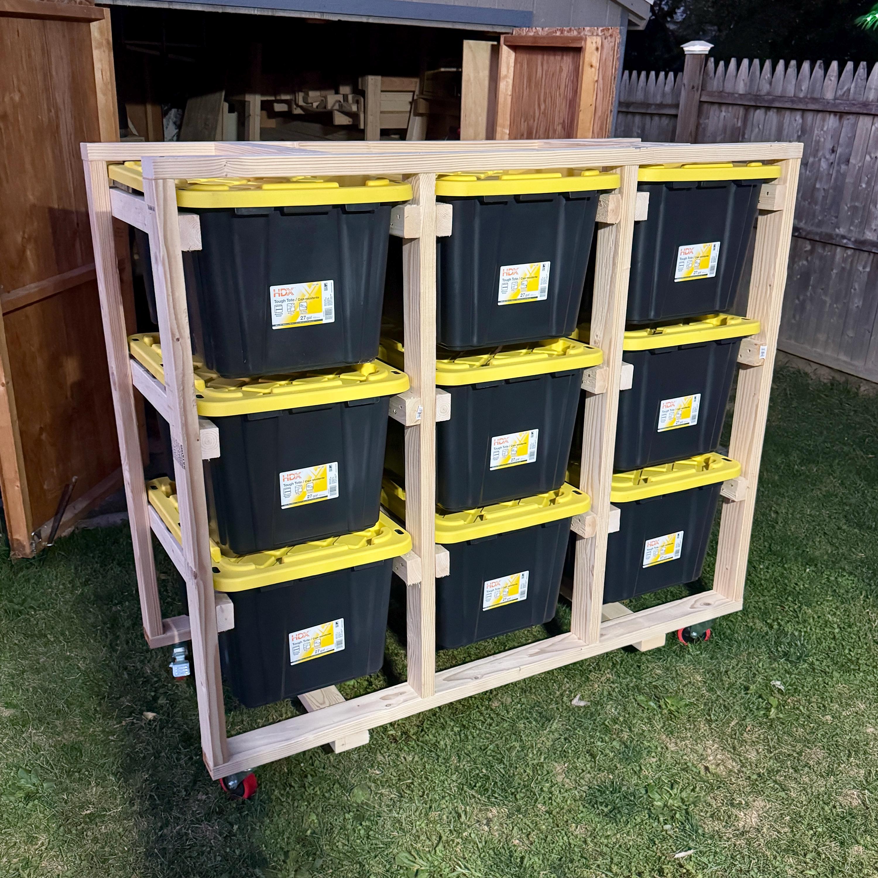 Build Plans: 3x3 Storage Rack for Home Depot 27 Gallon Totes - Etsy
