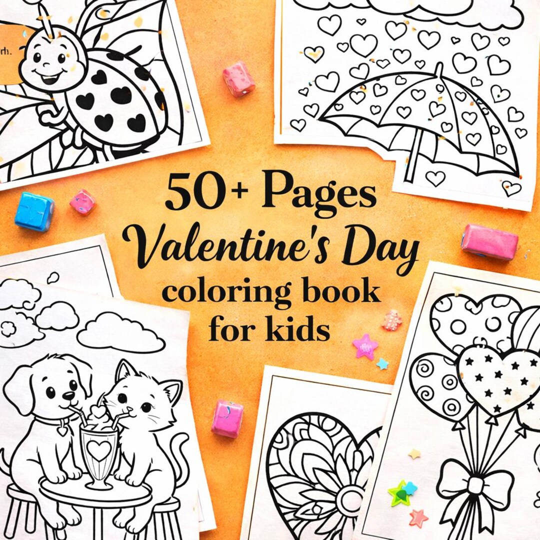 Valentine's Day Coloring Book, 50+ Heart Pages (digital Download) - Etsy