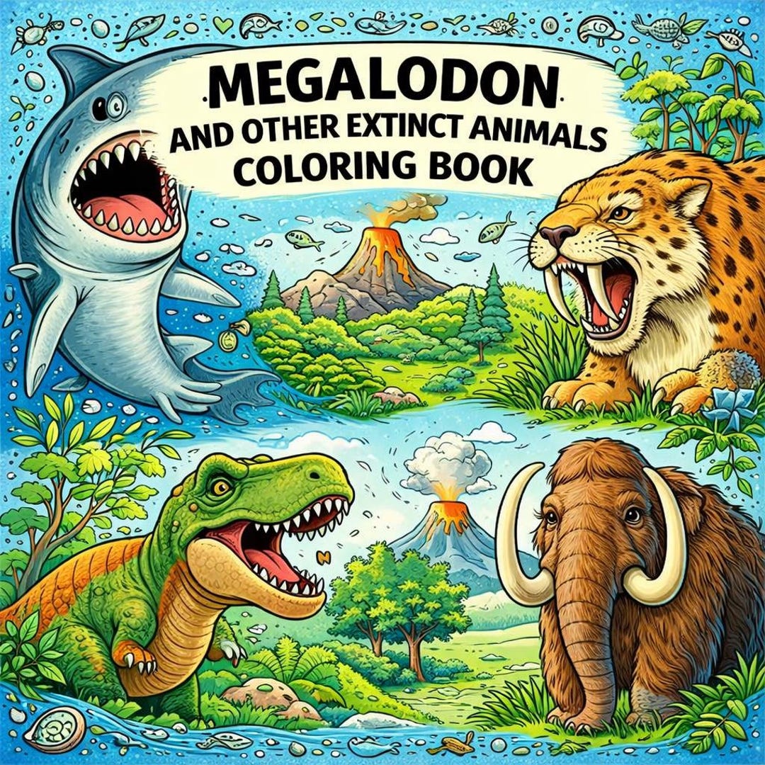 Extinct Animals Coloring Book, 34 Printable Pages (digital Download) - Etsy
