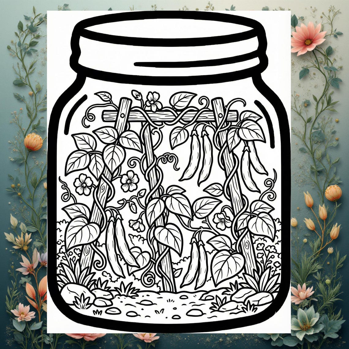 4 Seasons in Mason Jars Coloring Book, Nature Scenes (PDF Pattern) - Etsy