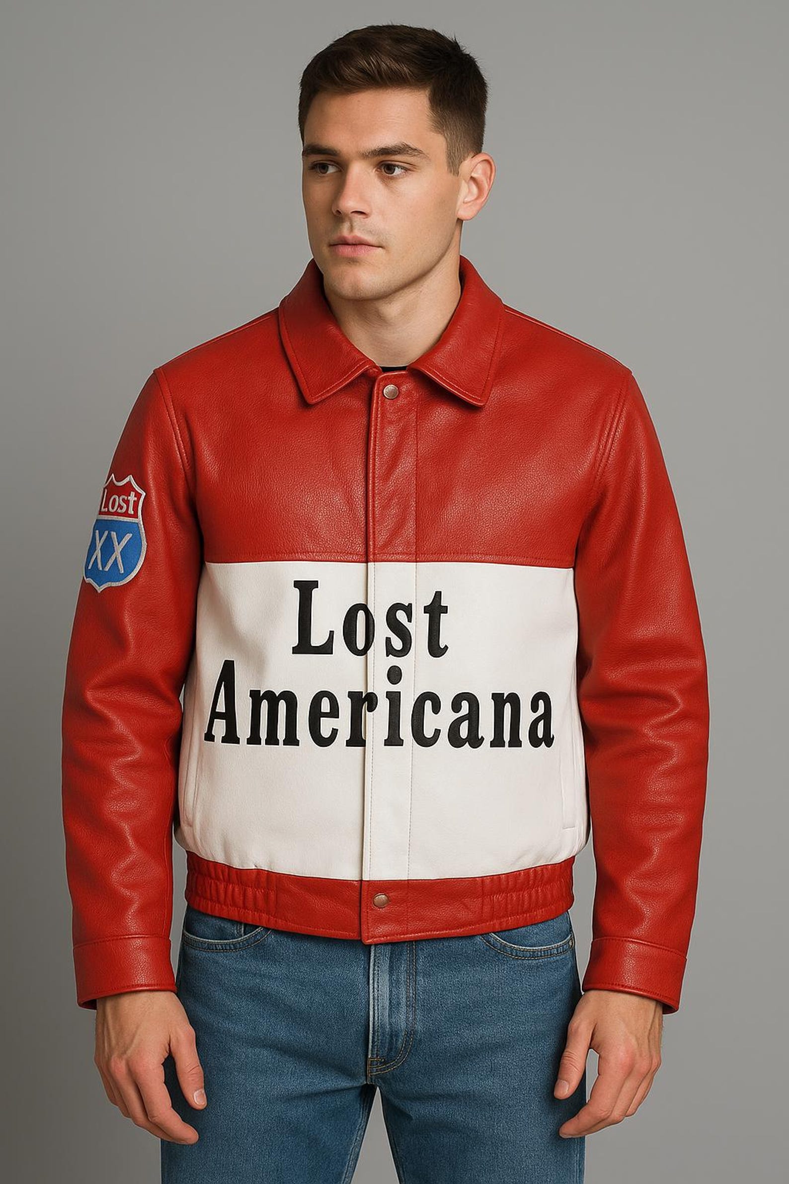 Machine Gun Kelly Inspired Red Leather Bomber Jacket - 'lost Americana ...