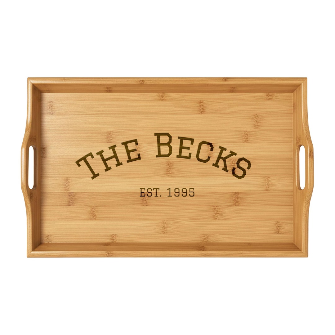 Personalized Family Name Engraved Tray Serving Tray | Bamboo Custom ...