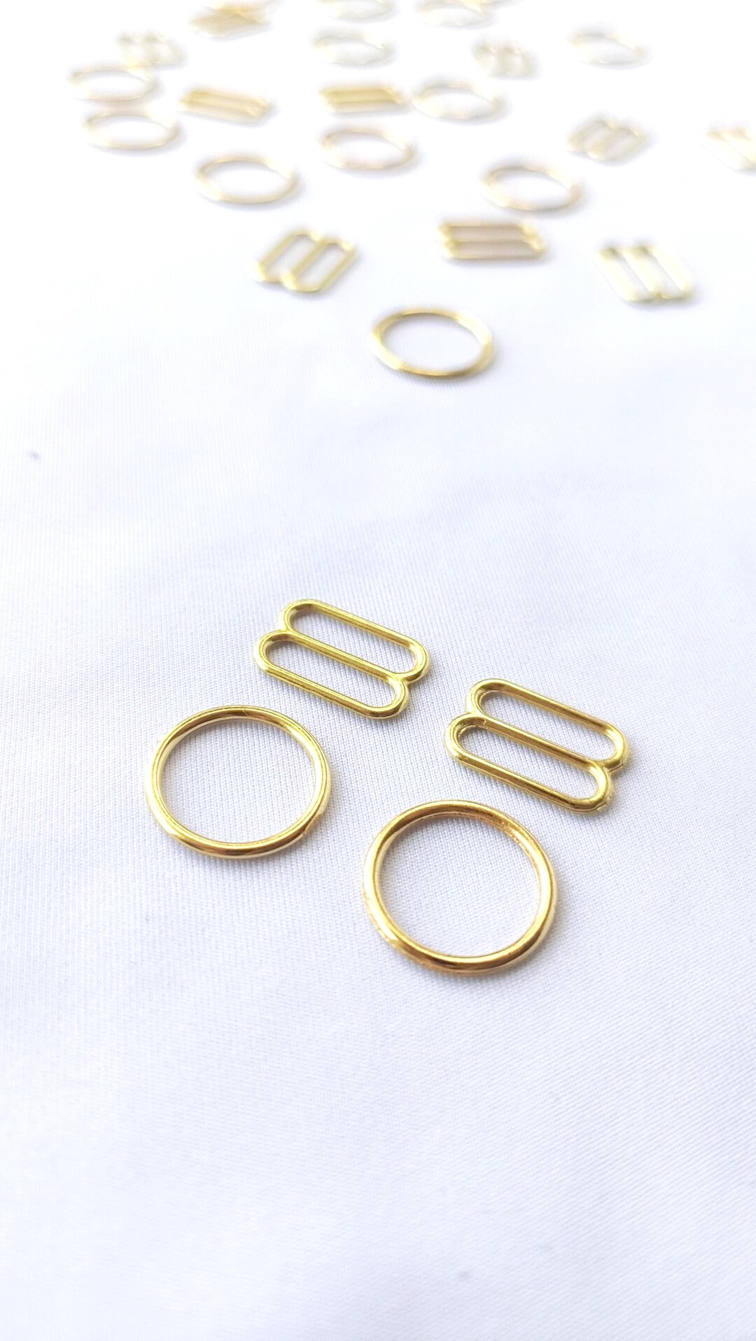 Gold Bra Strap Adjuster Set: 12mm (1/2") Rings and Slides - Ideal for ...