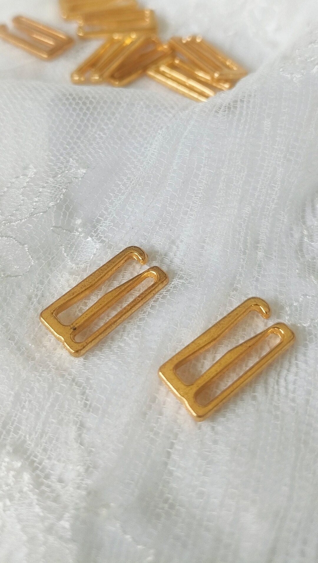 15mm 5/8 Gold Bikini Bra Lingerie Hook set of 2 Sustainably Sourced ...