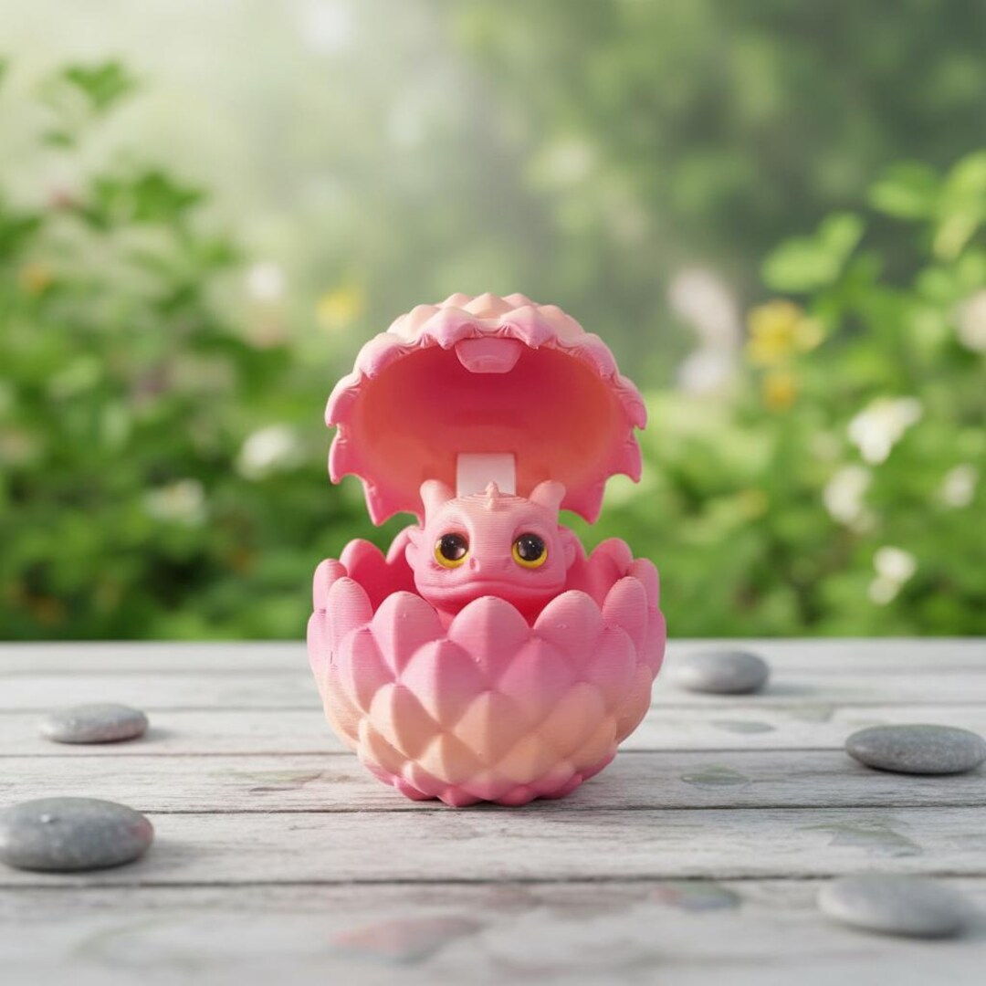 3D Printed Crystal Dragon Egg | Flip Open to Reveal Hidden Mini Dragon ...