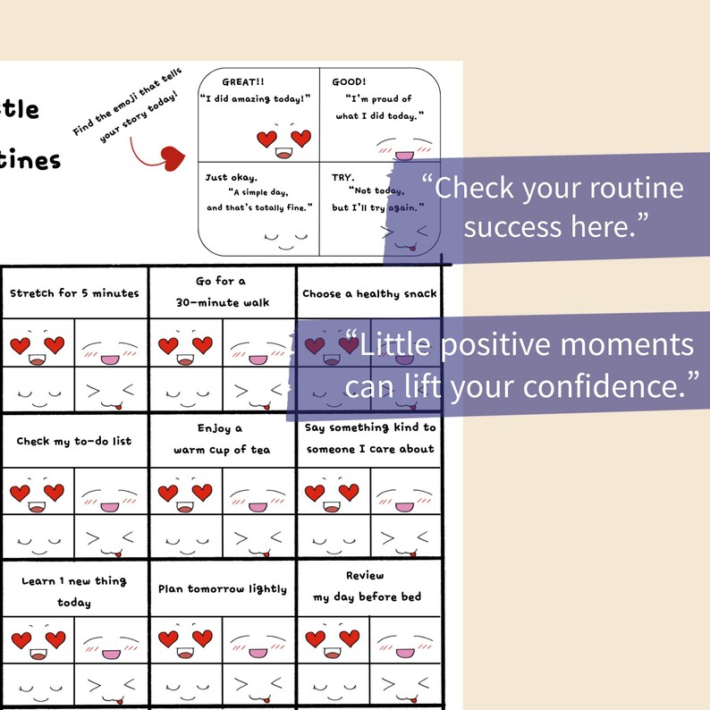 2026 Daily Routine Printable | Cute Emoji Habit Tracker | Kids & Adults ...