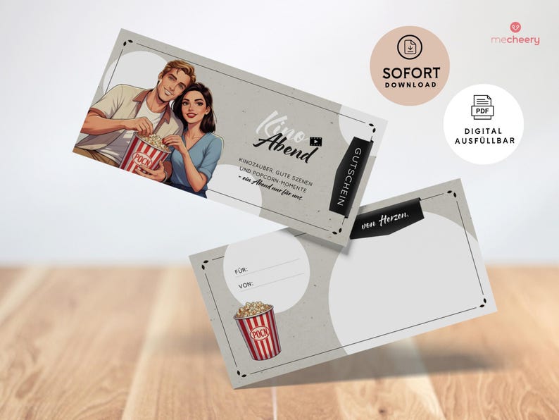 Printable Movie Gift Voucher | Movie Night Gift Card | Customizable ...