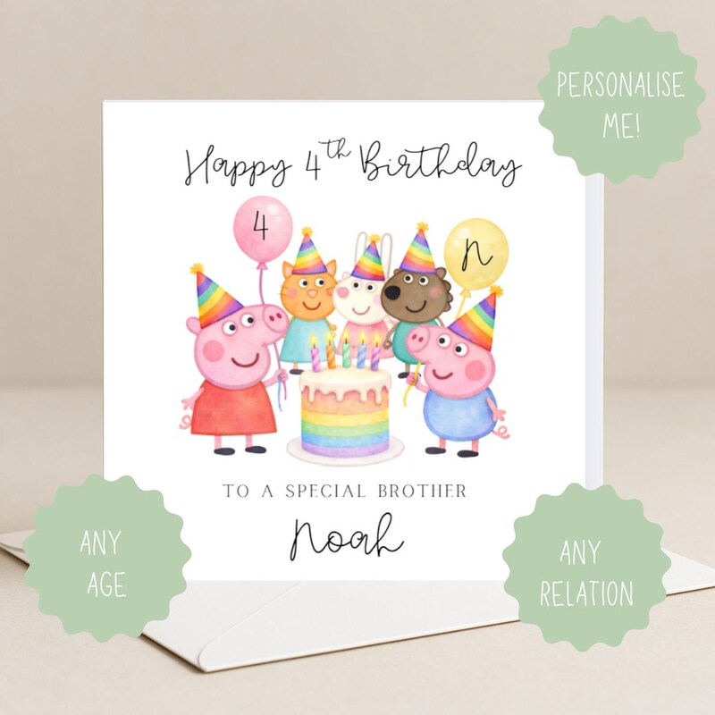Birthday Card 3 Peppa - Etsy UK