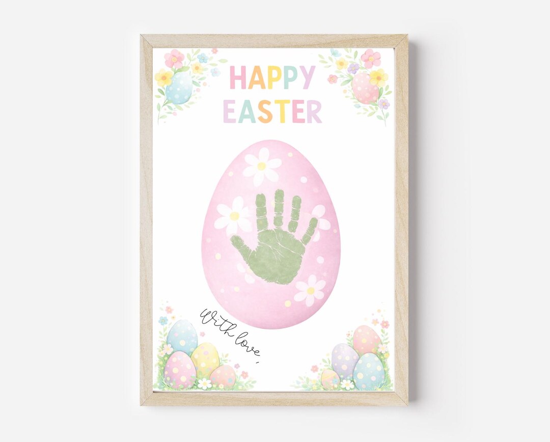 Printable Easter Handprint Art, Printable Easter Footprint Art, First ...