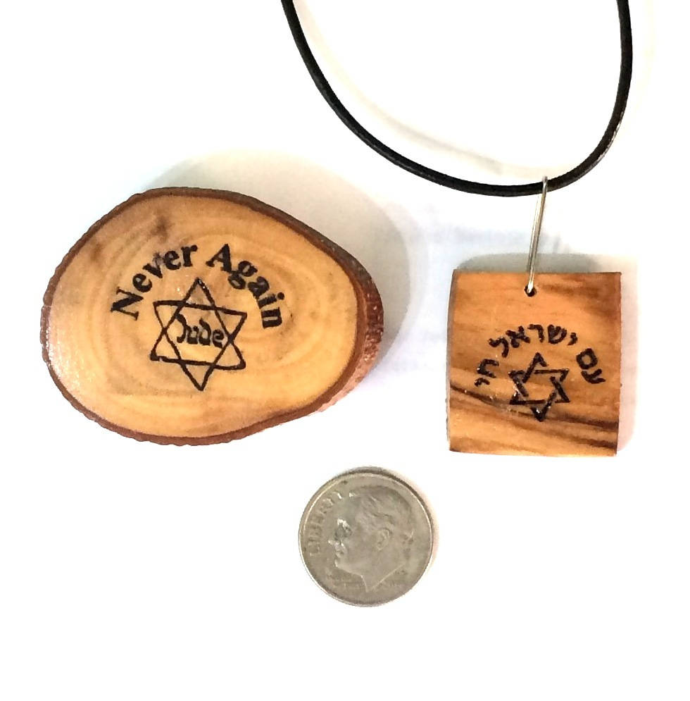 Set of Memorized Am Israel Chai Pendant, Never Again Shoah, Israeli ...