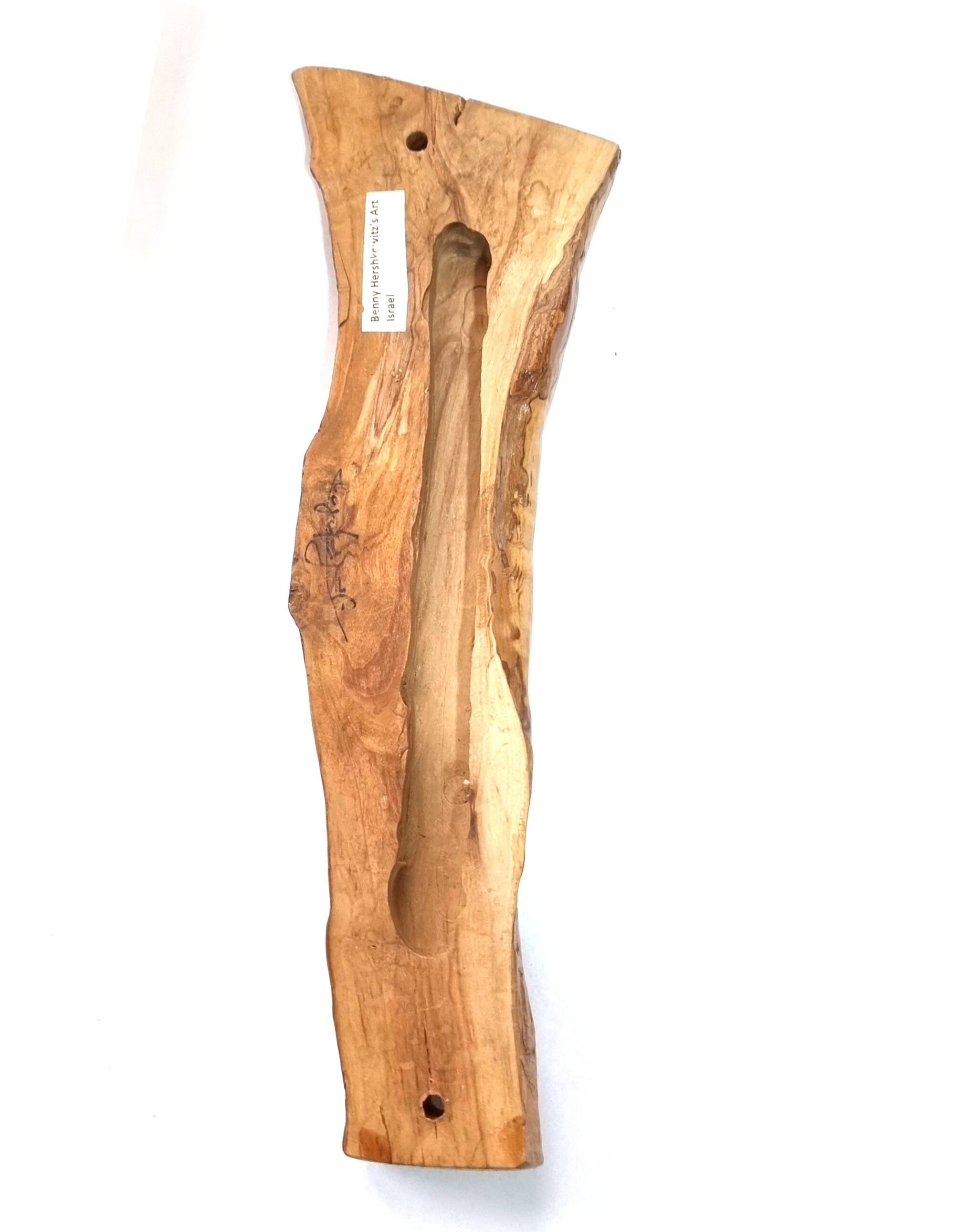 Israeli Hebrew Israeli Olive Wood Mezuzah Case Judaica Art Handmade ...