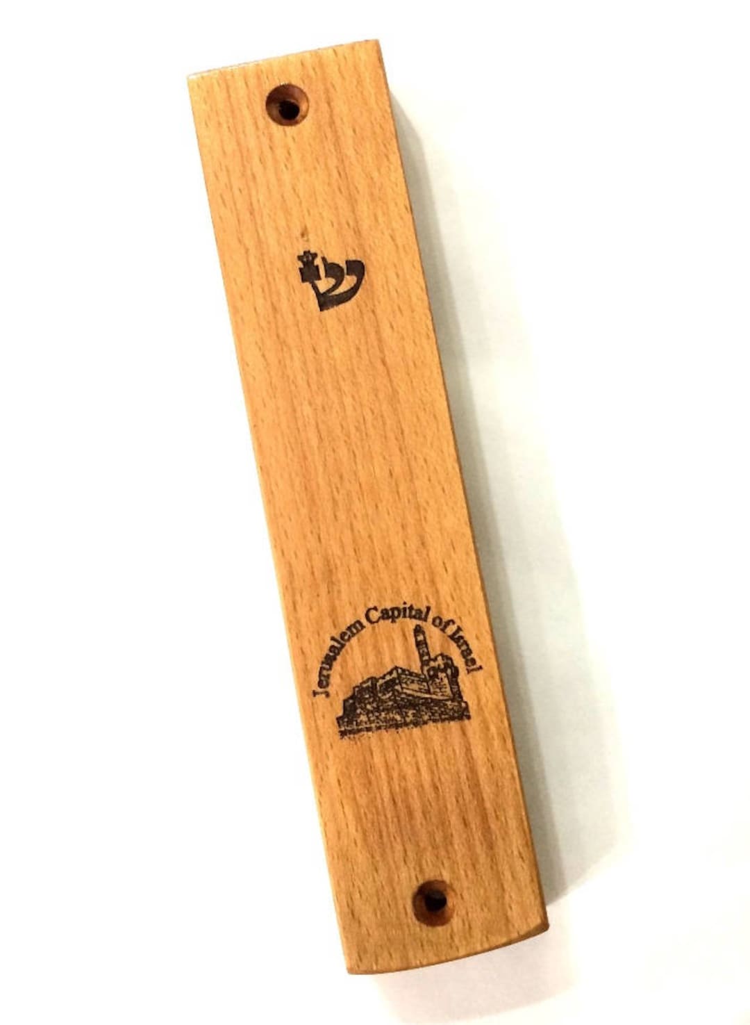 Jerusalem Capital of Israel Luxury Wooden Mezuzah, Wood Large Mezuzah ...