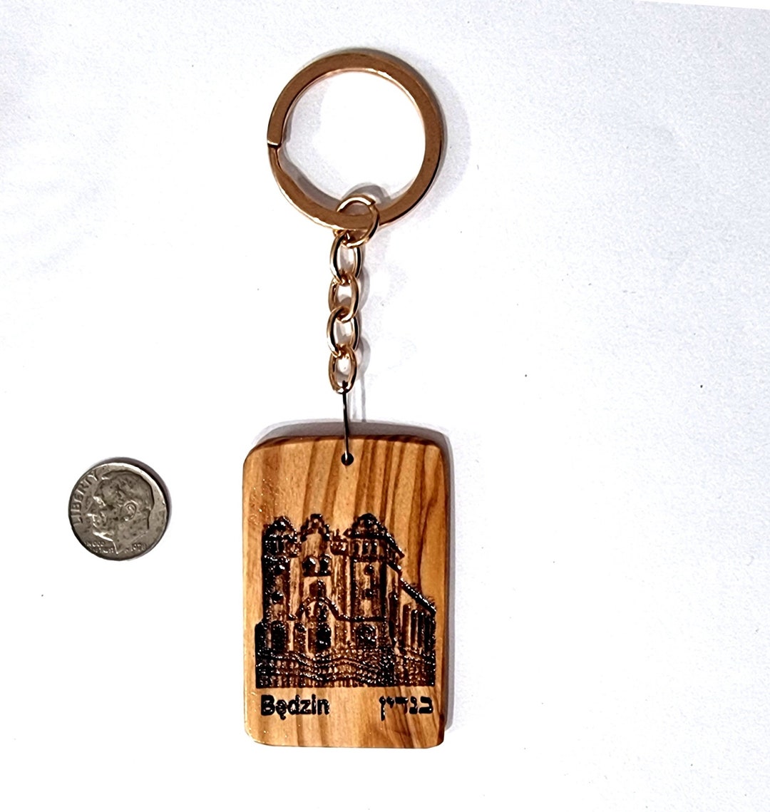 Bendin Bedzin Synagogue Engraved Keychain, Never Again Pin Israeli ...