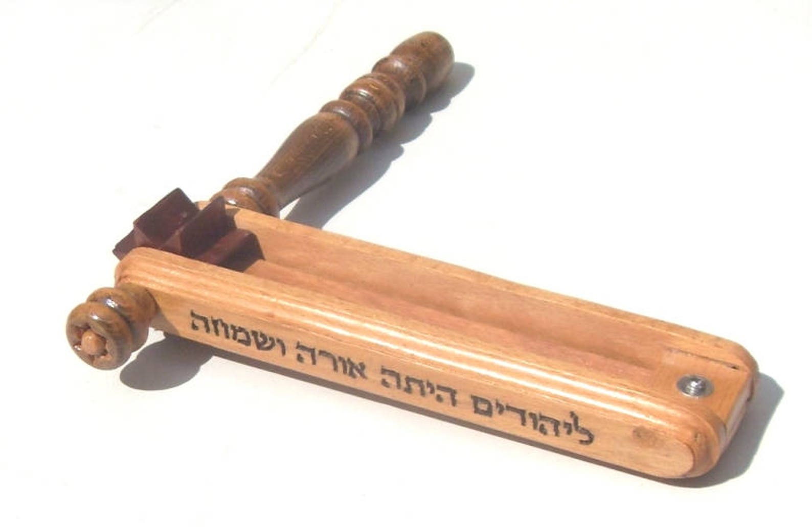 Israeli Handmade, Large Wooden Traditional Grogger Rattler רעשן ...