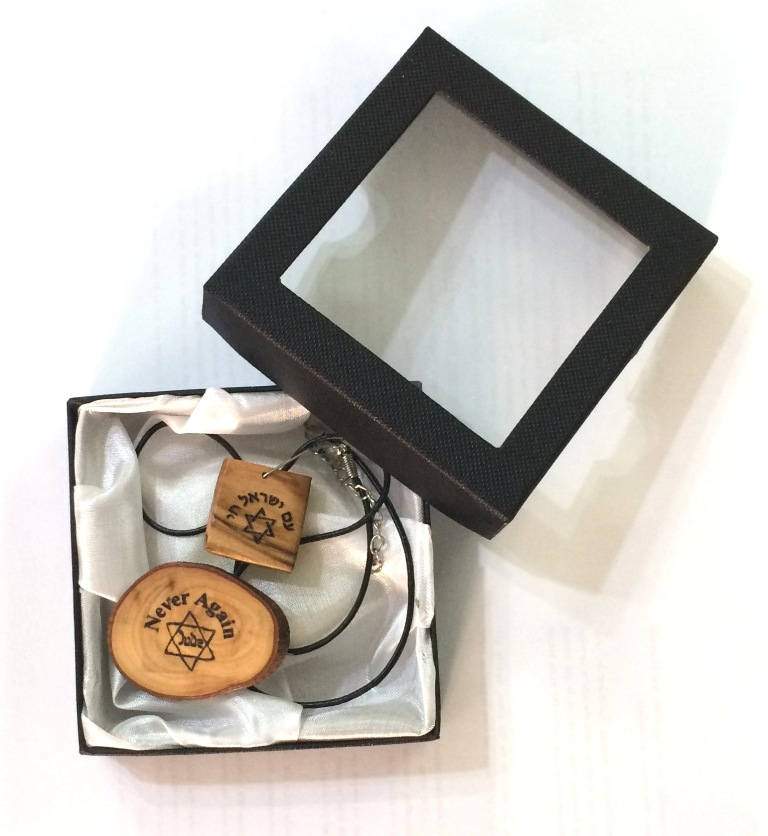 Set of Memorized Am Israel Chai Pendant, Never Again Shoah, Israeli ...