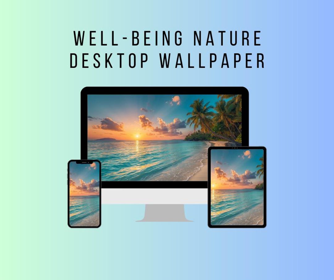 Nature Well-being Desktop Wallpaper Bundle of 5 | Calming Background ...