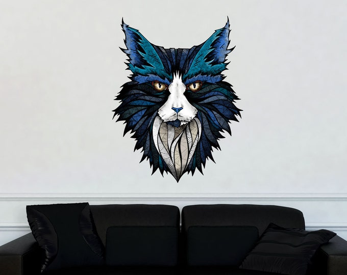 Cat Decals Set of 3 Cat Wall Stickers Peel and Stick | Etsy