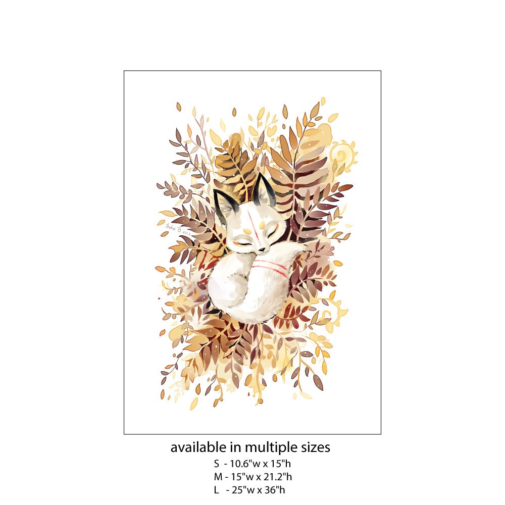 Anime Fox Wall Sticker Decal Slumber by Indre Bankauskaite | Etsy