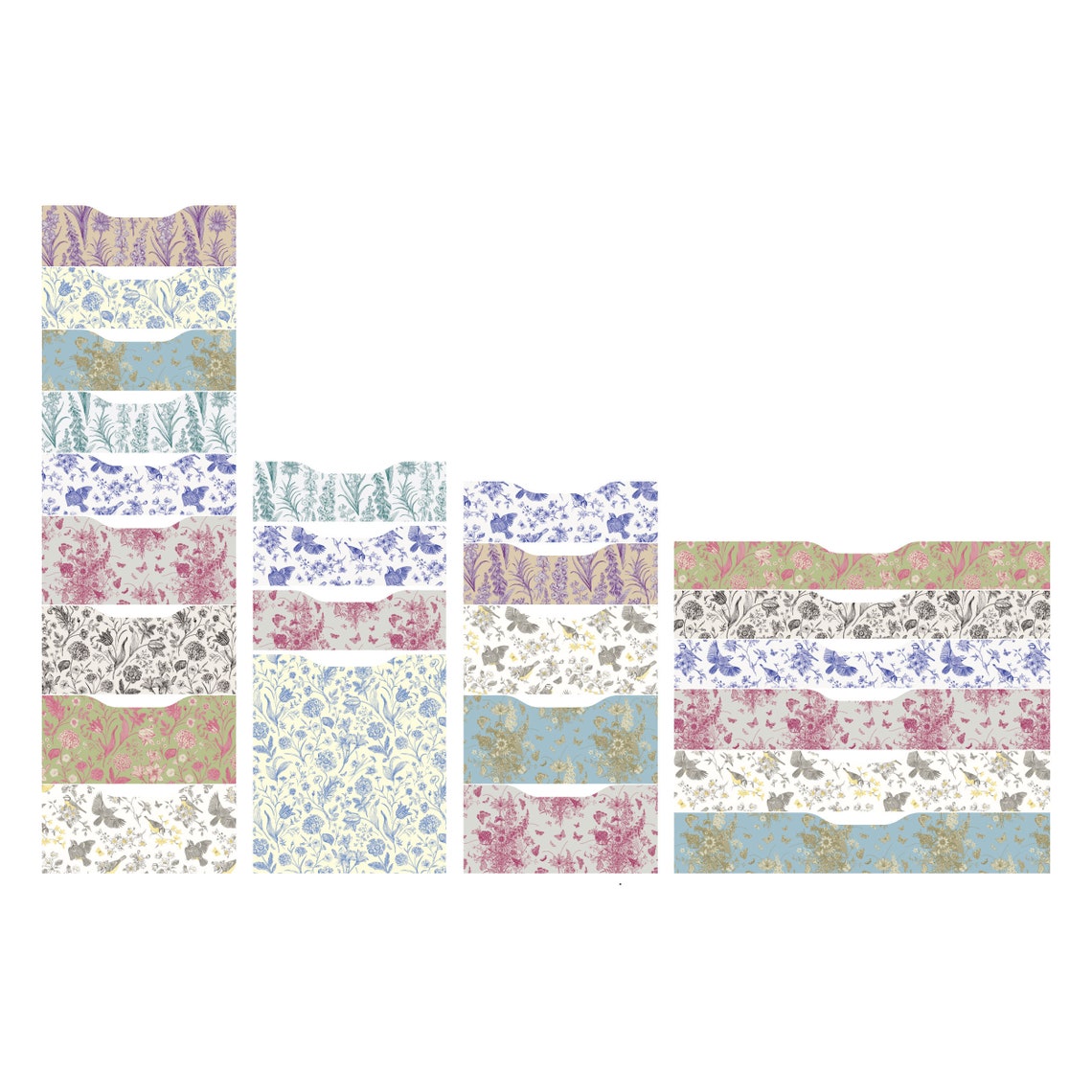 Birds & Butterflies Toile Pattern Decal Set for IKEA Alex | Etsy