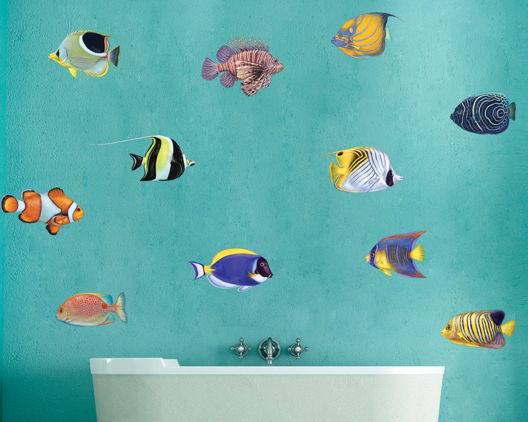 Tropical Fish Decals - Set of 11 - Etsy