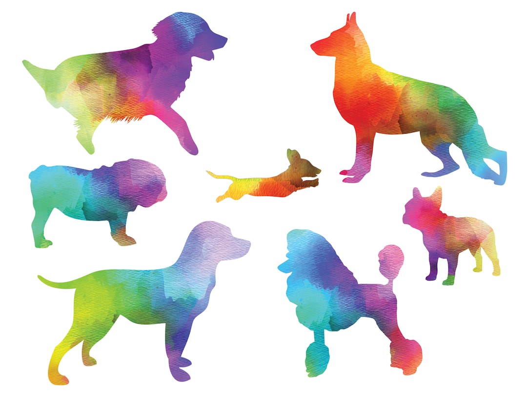 Dog Stickers in Watercolor - 7 Dog Decals - Etsy
