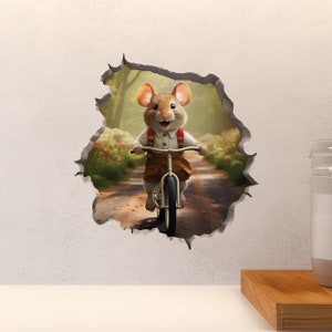 Bike Ride in the Park Boy Mouse in Mouse Hole Decal - Mouse Hole 3D ...