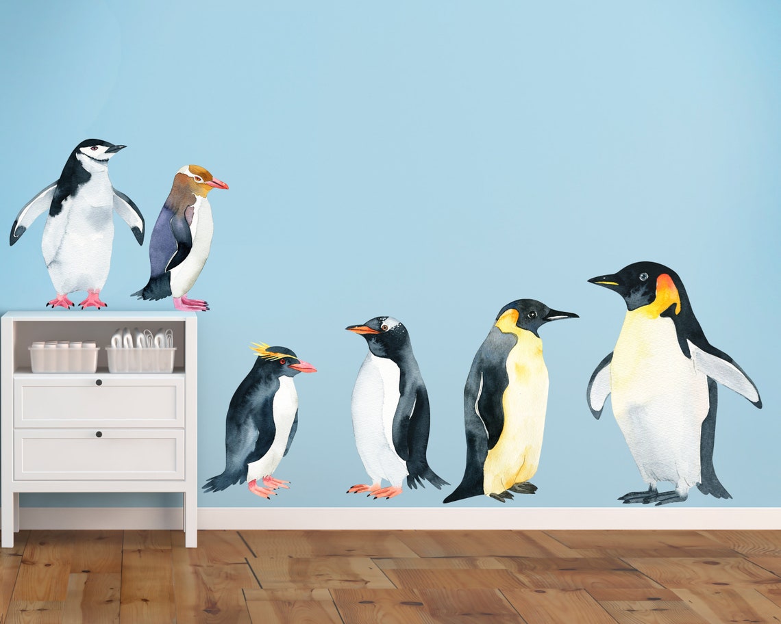 Life-sized Penguin Wall Decals Set of 6 | Etsy