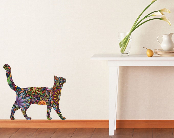 Cat Decals Set of 3 Cat Wall Stickers Peel and Stick | Etsy