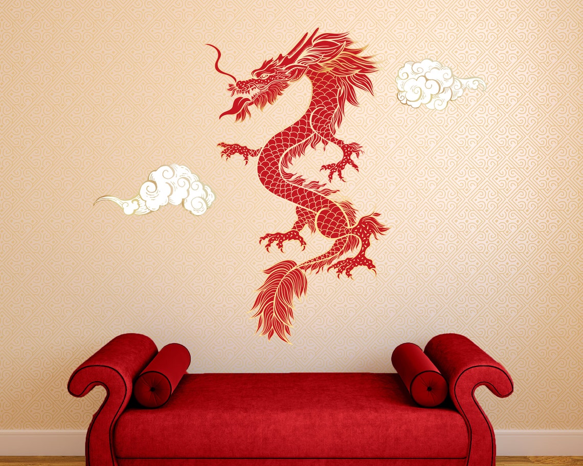 Chinese Dragon Wall Decal - Etsy