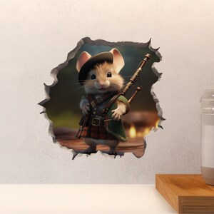 Scottish Mouse in Mouse Hole Decal - Mouse Hole 3D Wall Sticker - Etsy