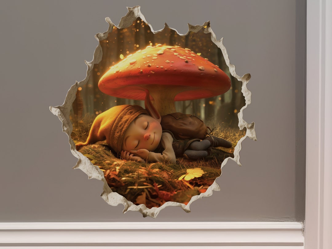 Napping Gnome Hole Decal - Etsy