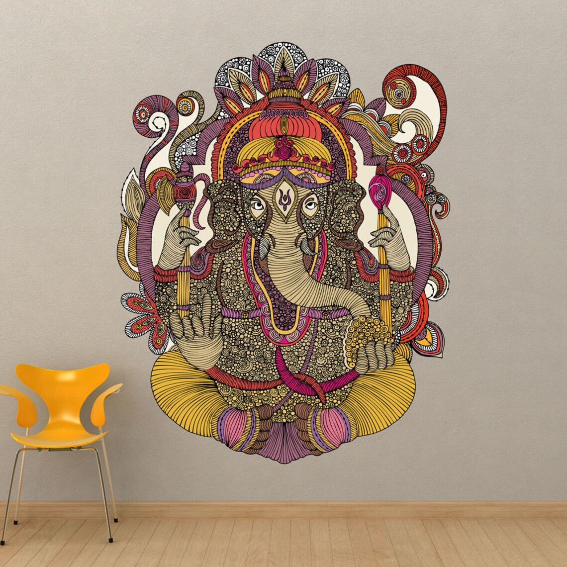 Ganesha Wall Sticker Decal by Valentina Harper - Etsy